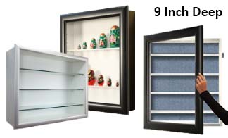 Discover 9" Deep Super Wide-Face Metal Frame Shadow Boxes with Shelves ...