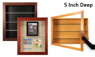 Wide Wood Shadow Boxes with Shelves and 5" Interior Depth: Perfect for ...