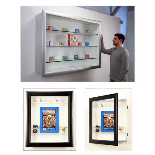 16x20 Shadow Box Display Case w Glass Shelves | 4 Inch Deep Shadow Box ...