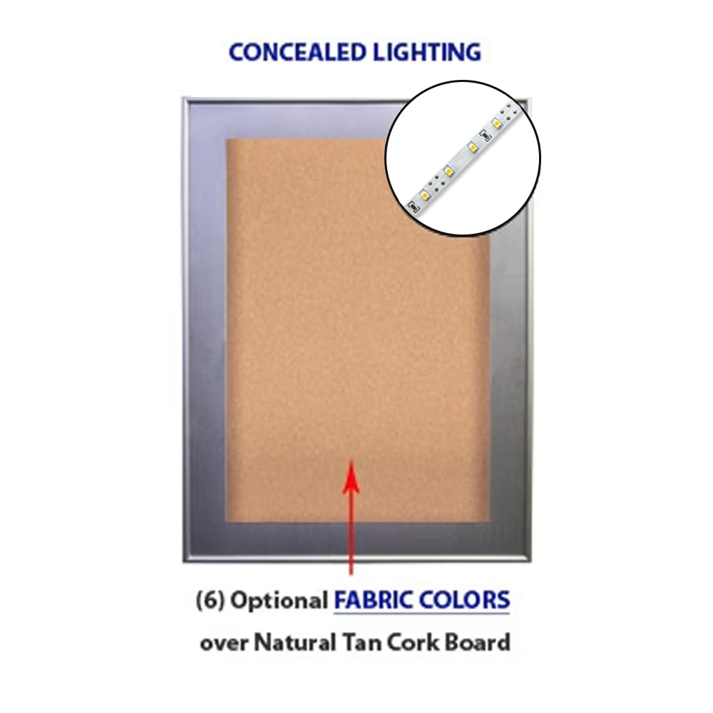 SwingFrame Shadow Box Display Case w Cork Board + Light - 3 Inch Deep ...