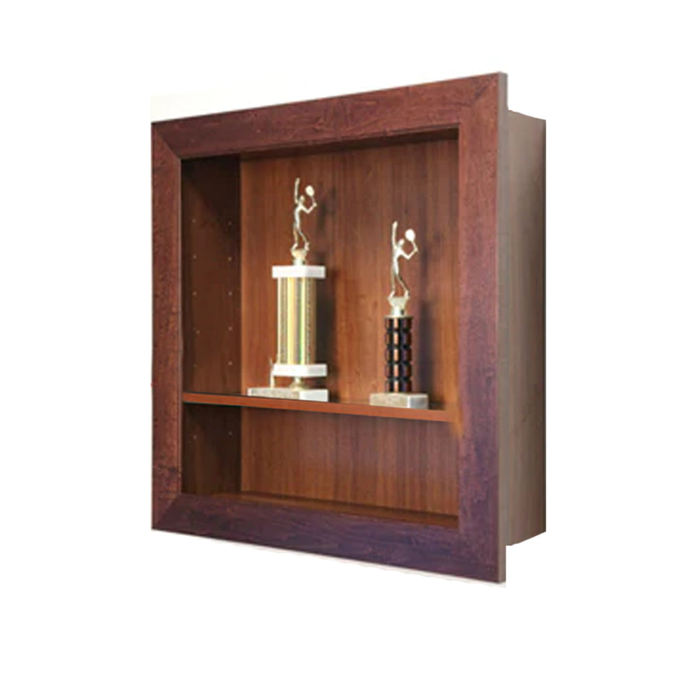 SwingFrame Designer Metal Frame Wall Display Case with Wooden Shelves 3 ...