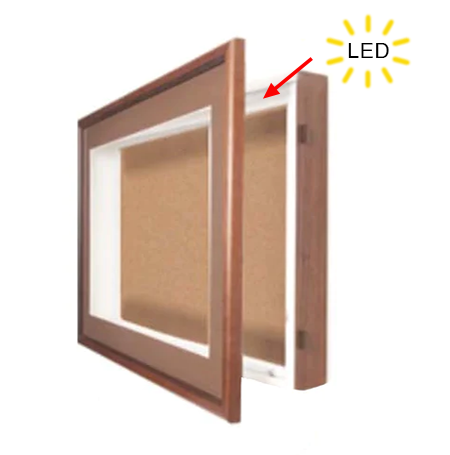 1 Inch Deep Designer Lighted Wood Cork Board Display Case 30x30 ...