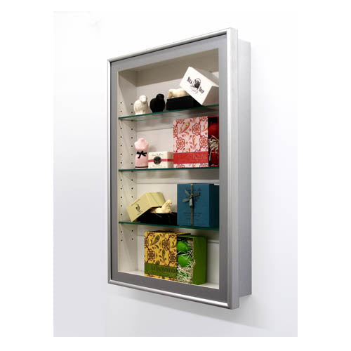 Designer Metal Shadow Box Swingframes with Glass Shelves and Interior ...
