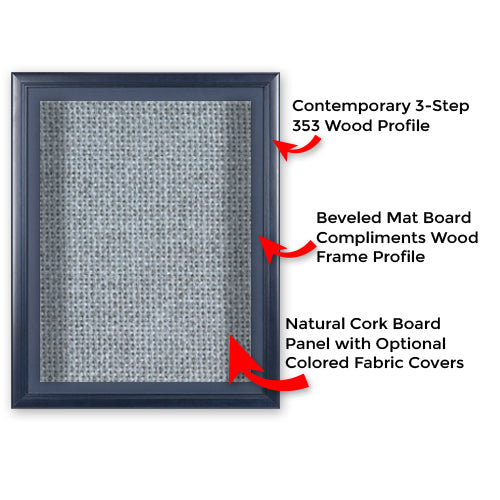 Designer Wood Frame Shadow Boxes 4" Deep with Cork Board | 26 Sizes ...