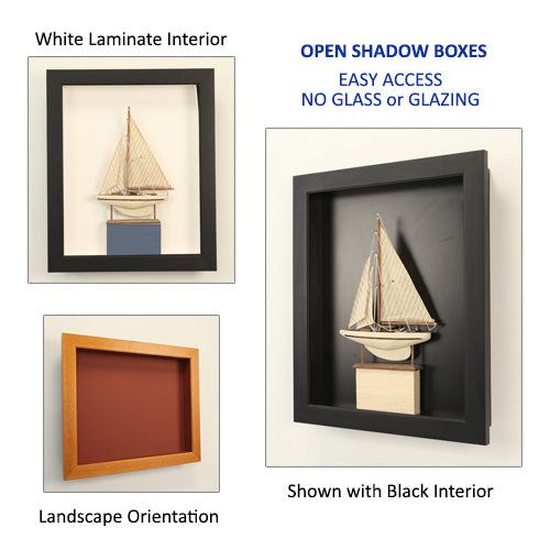 Open Framed Wooden Shadow Box 3" Deep | 25+ Shadowbox Sizes Wall Mount ...