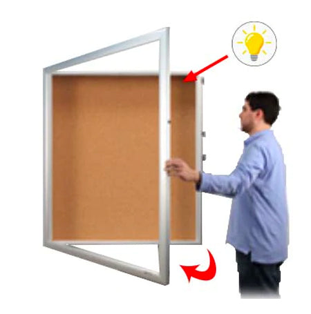 Large Shadow Box + CORK BOARD 6 Inch Deep | SwingFrame Display Case ...